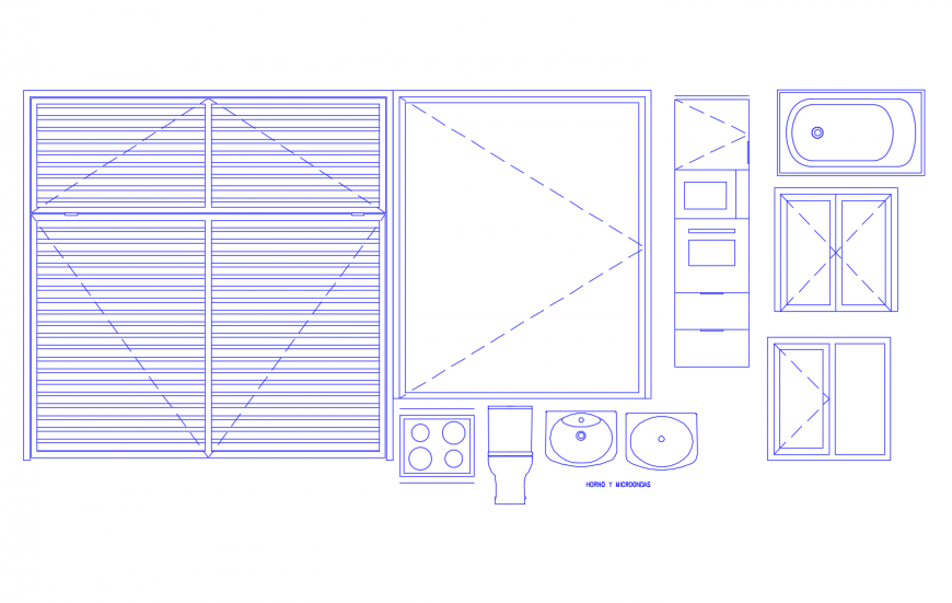 Sanitary and door units blocks 2d view autocad file - Cadbull